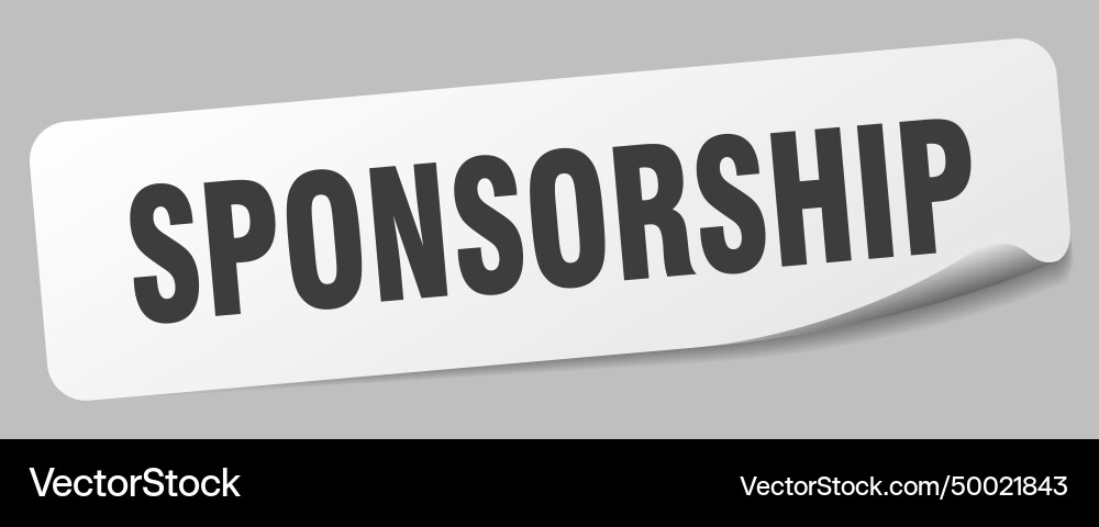 Sponsorship sticker sponsorship label Royalty Free Vector