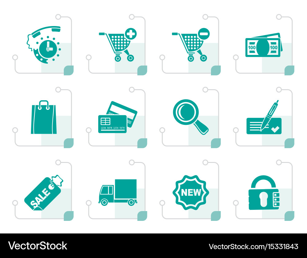 Stylized internet icons for online shop Royalty Free Vector
