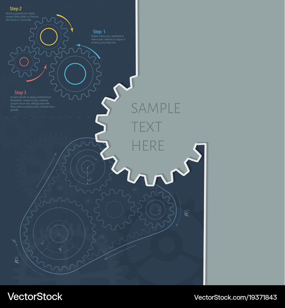 Technology background with gear wheel gears belt Vector Image