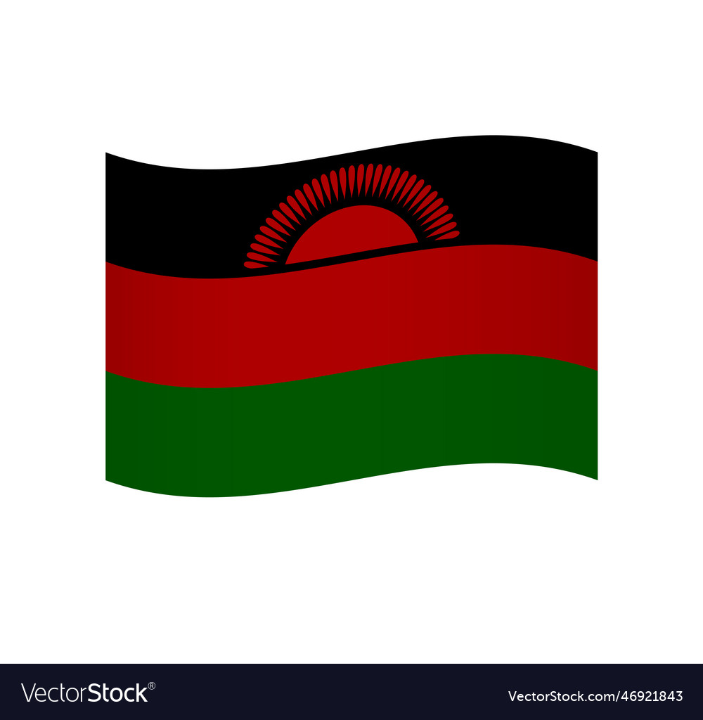 Wavy flag of malawi Royalty Free Vector Image - VectorStock