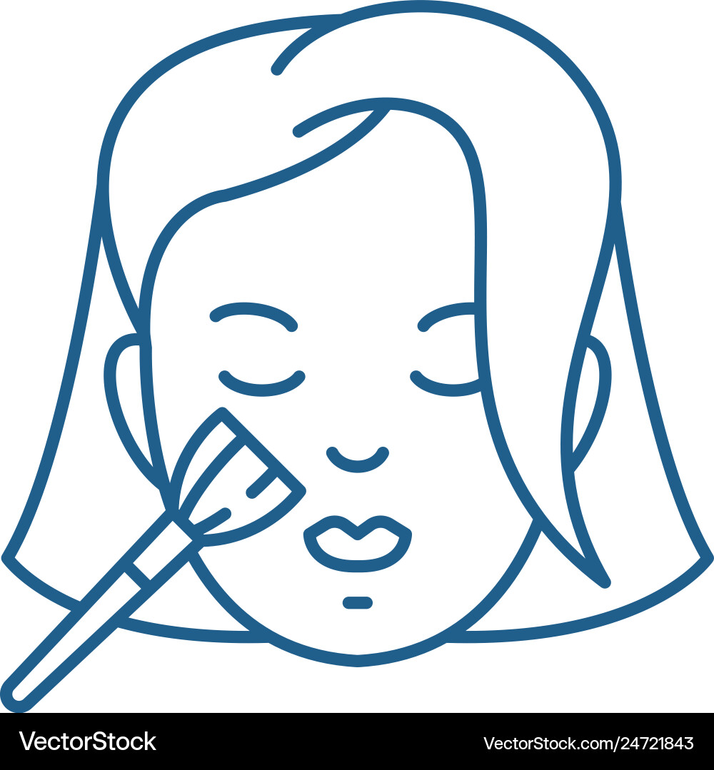 Woman makeup line icon concept flat Royalty Free Vector