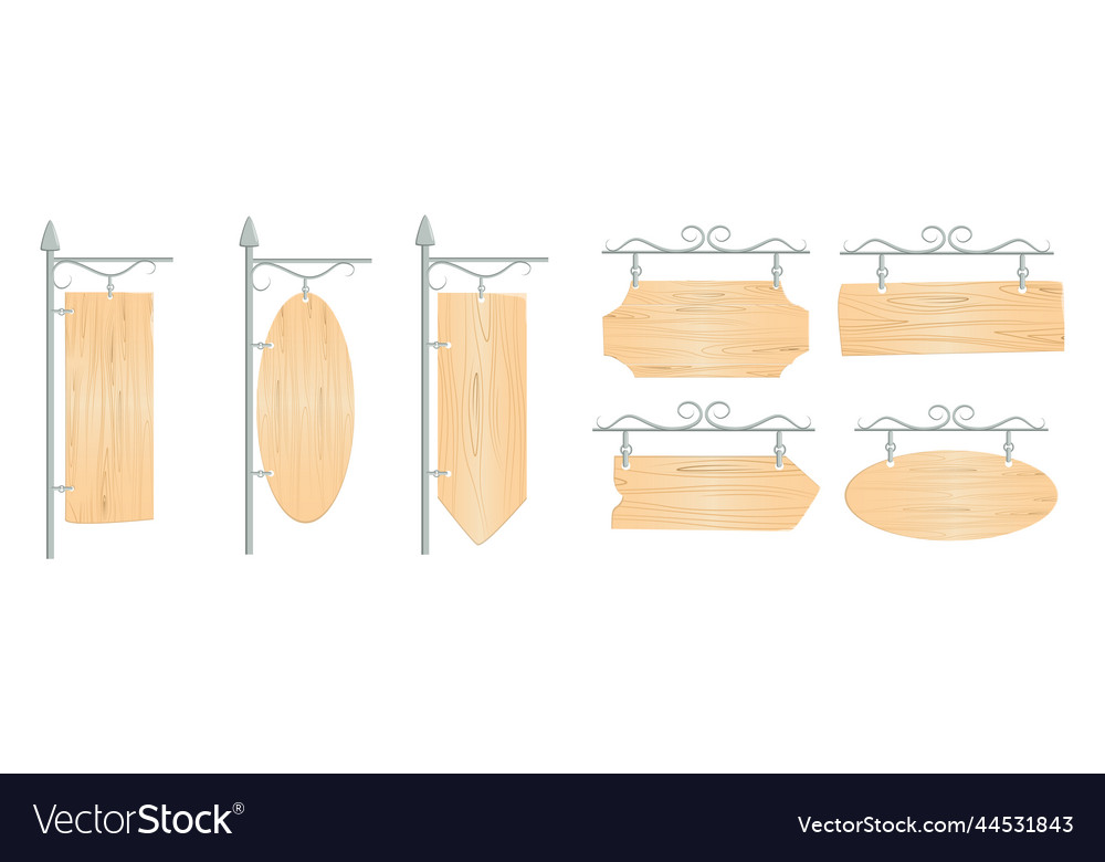 Wooden pointers set Royalty Free Vector Image - VectorStock