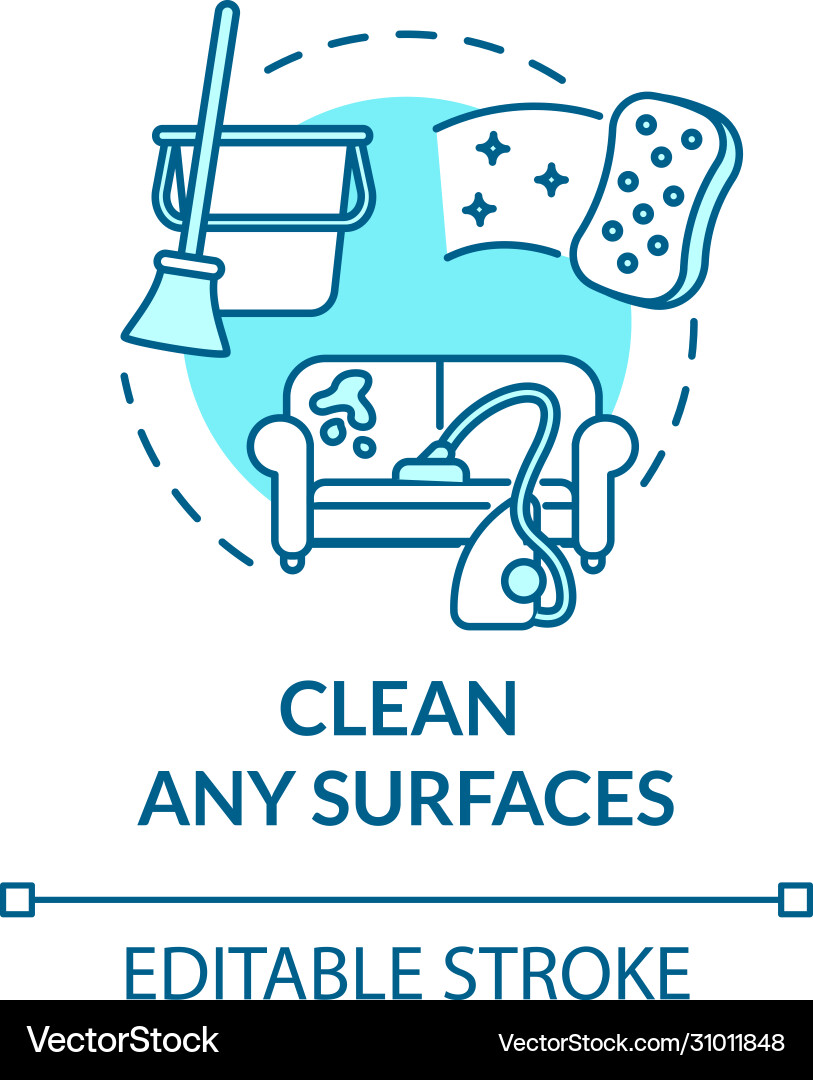 Clean any surfaces turquoise concept icon wash Vector Image