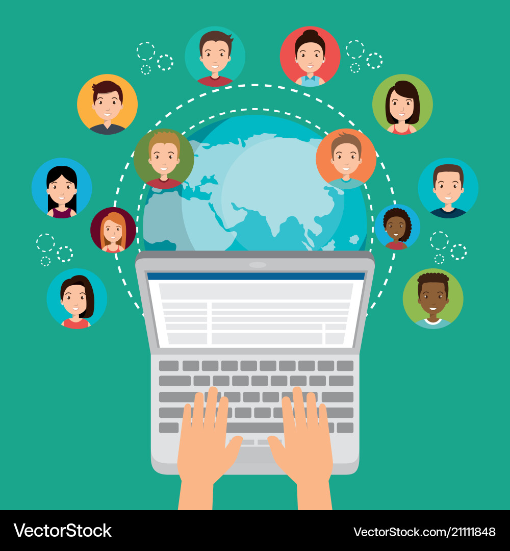 Community social media people Royalty Free Vector Image