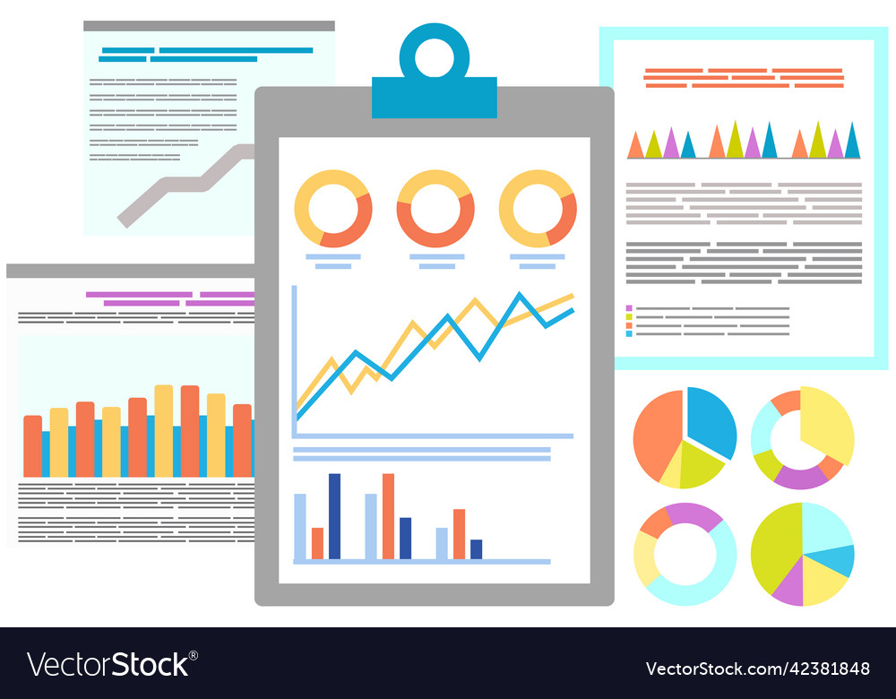 Data analysis research statistics concept Vector Image