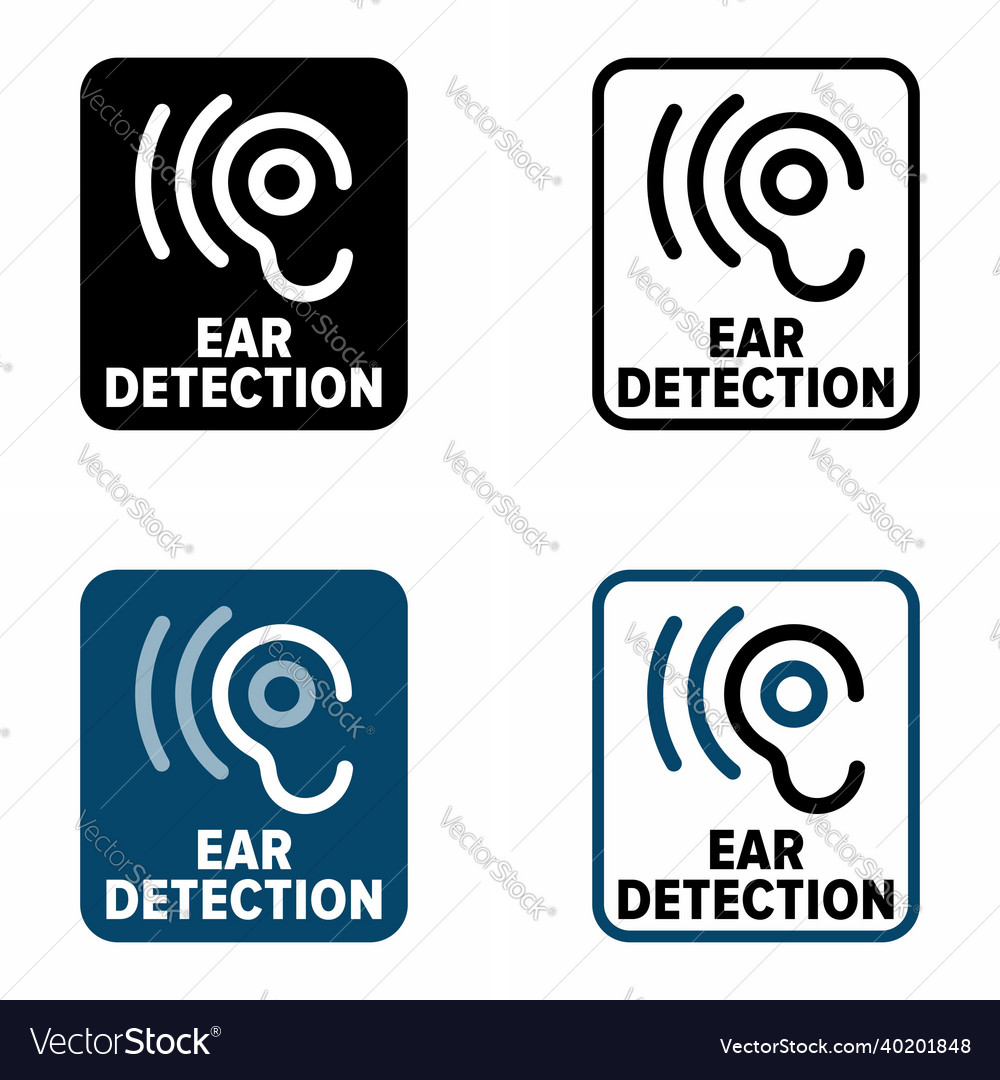 Ear detection information sign Royalty Free Vector Image