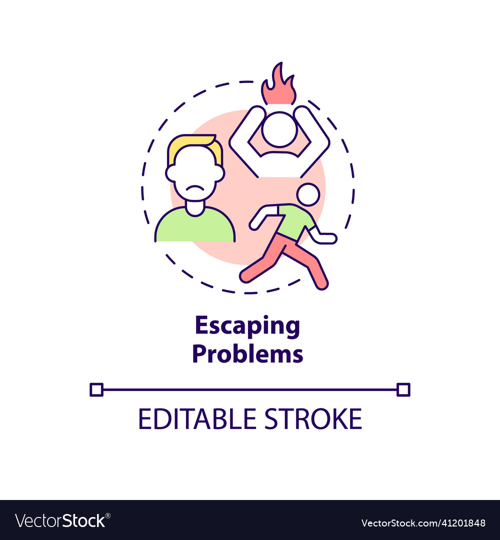 Escaping problems concept icon Royalty Free Vector Image