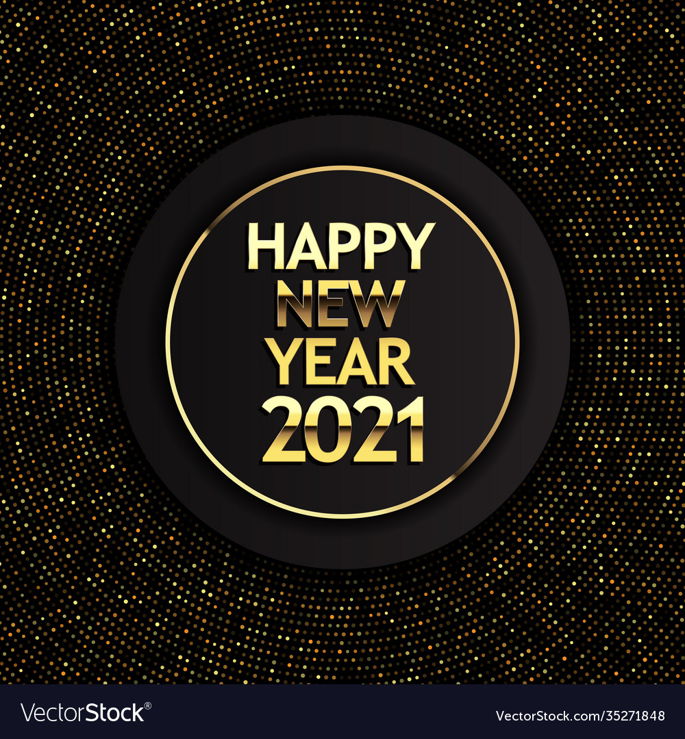 Gold and black happy new year design Royalty Free Vector