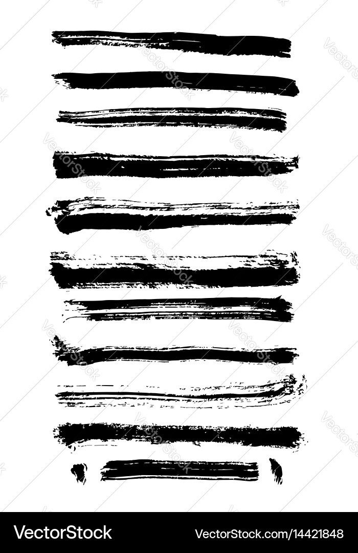 Grunge brush stroke spot ink set Royalty Free Vector Image