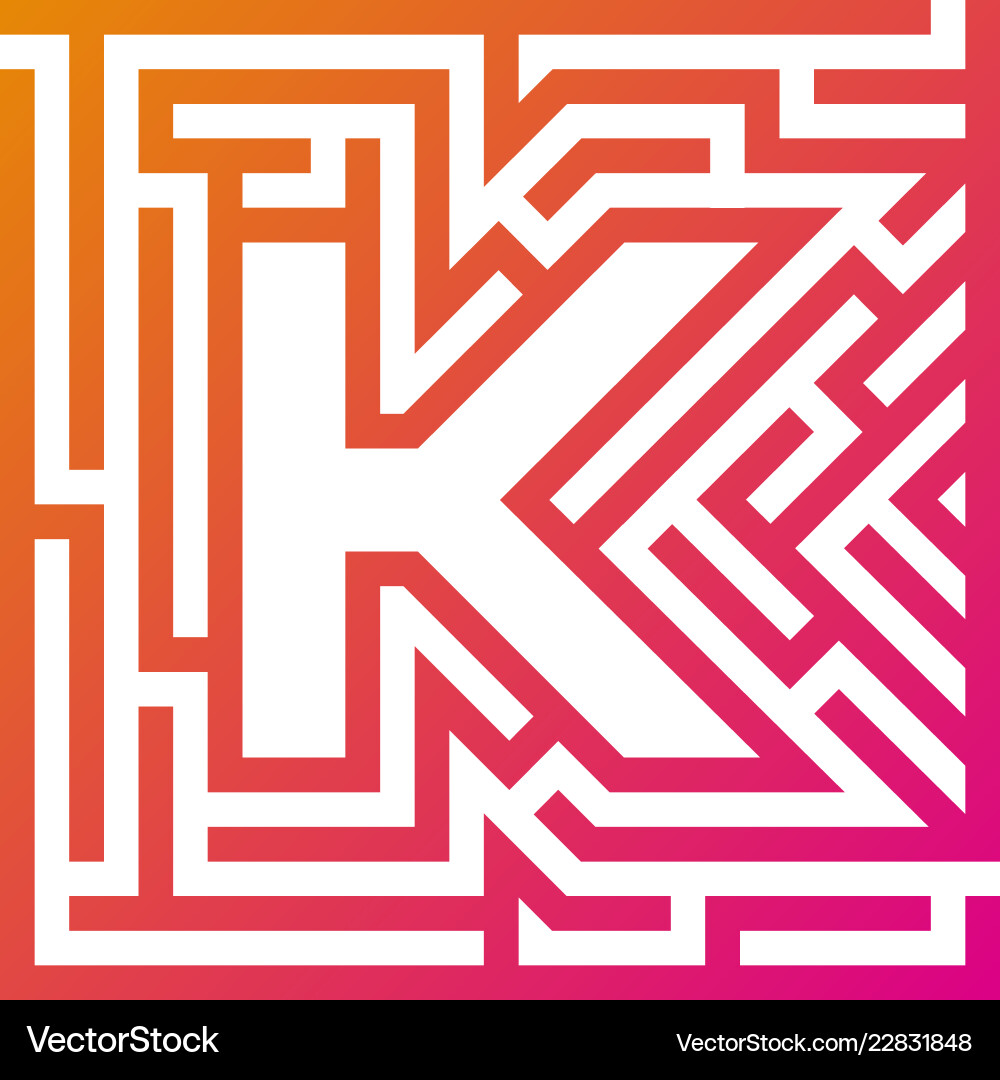 K maze letter logo icon design Royalty Free Vector Image