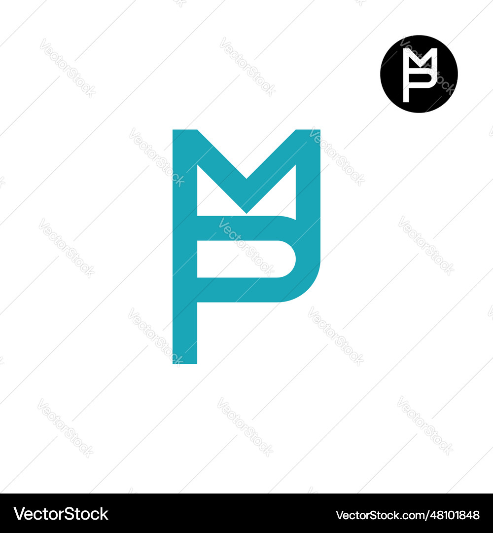 Letter mp pm monogram logo design simple Vector Image
