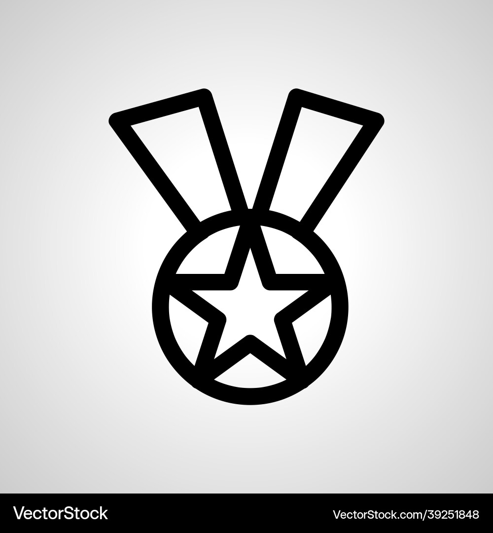 Medal line icon with star linear outline Vector Image