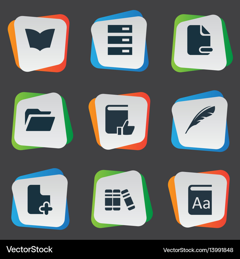 Set of simple reading icons Royalty Free Vector Image