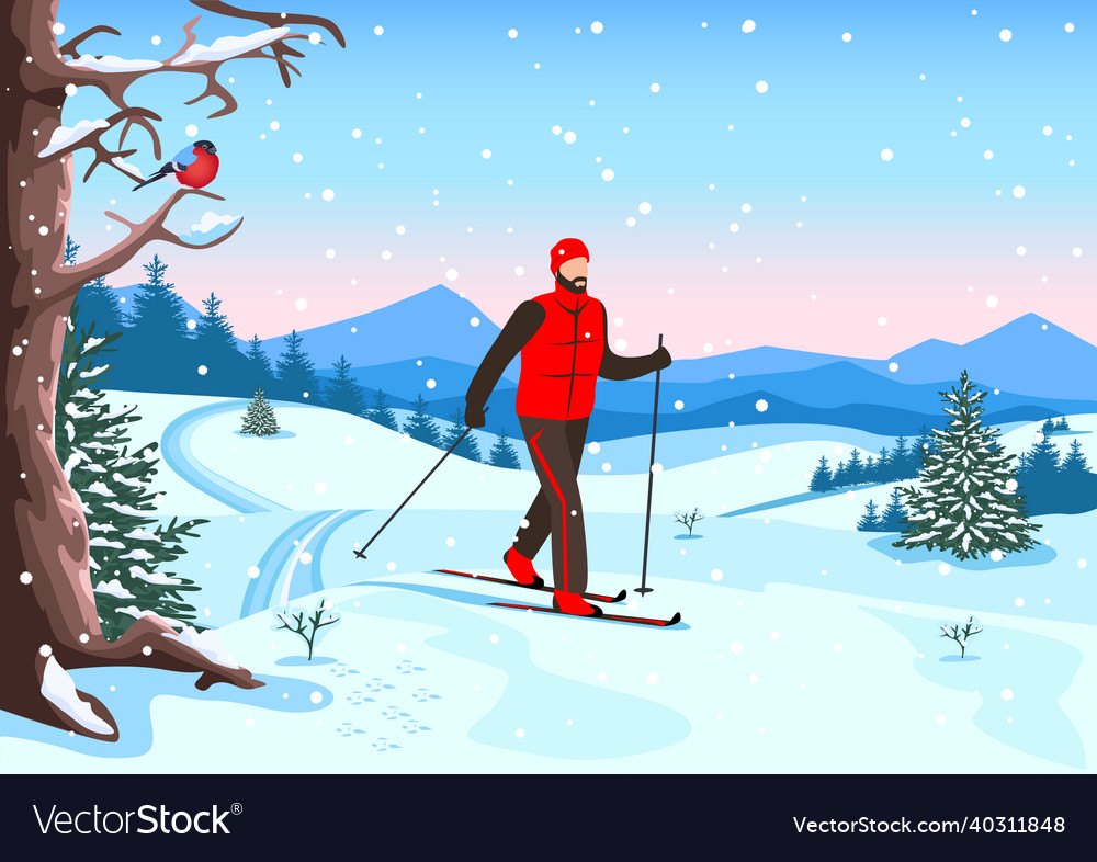 Skiing Royalty Free Vector Image - VectorStock