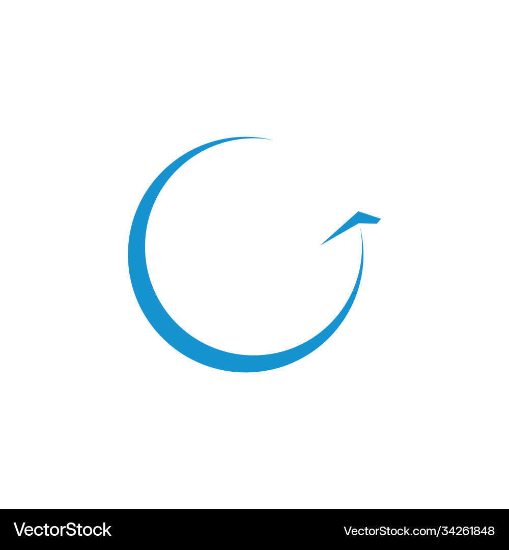 Swoosh arrow air plane circle motion logo Vector Image