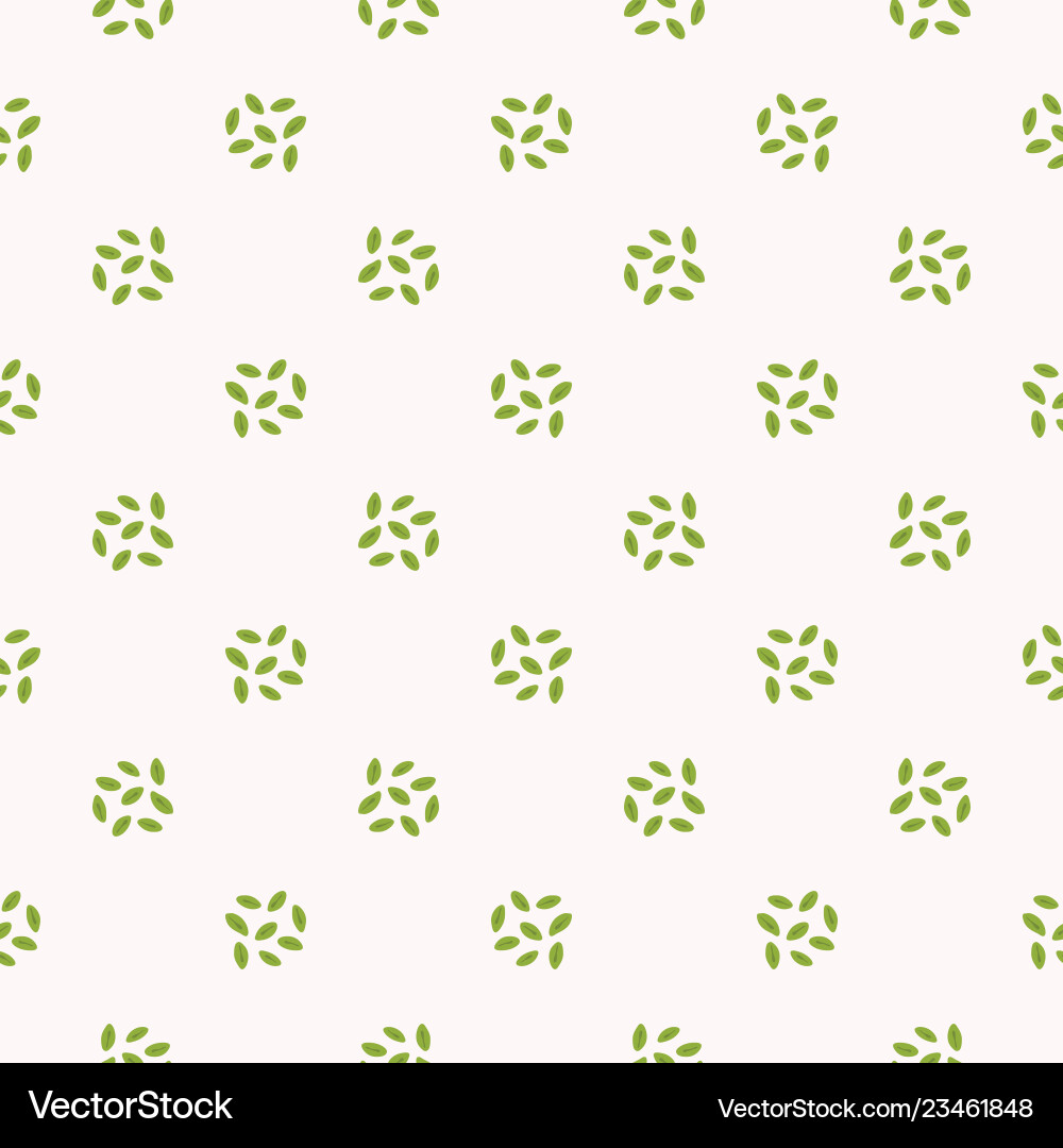 Tiny green leaves polka dots hand drawn seamless Vector Image