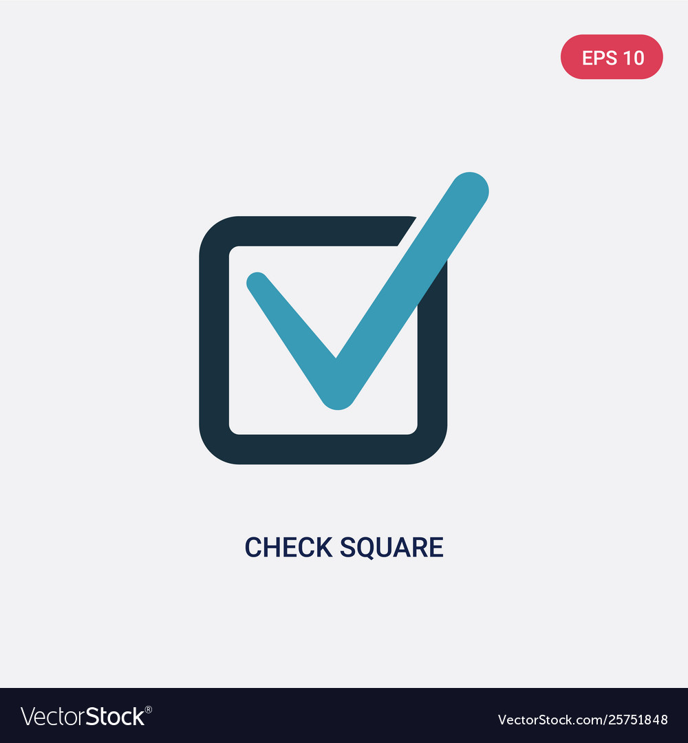 Two color check square icon from user interface Vector Image