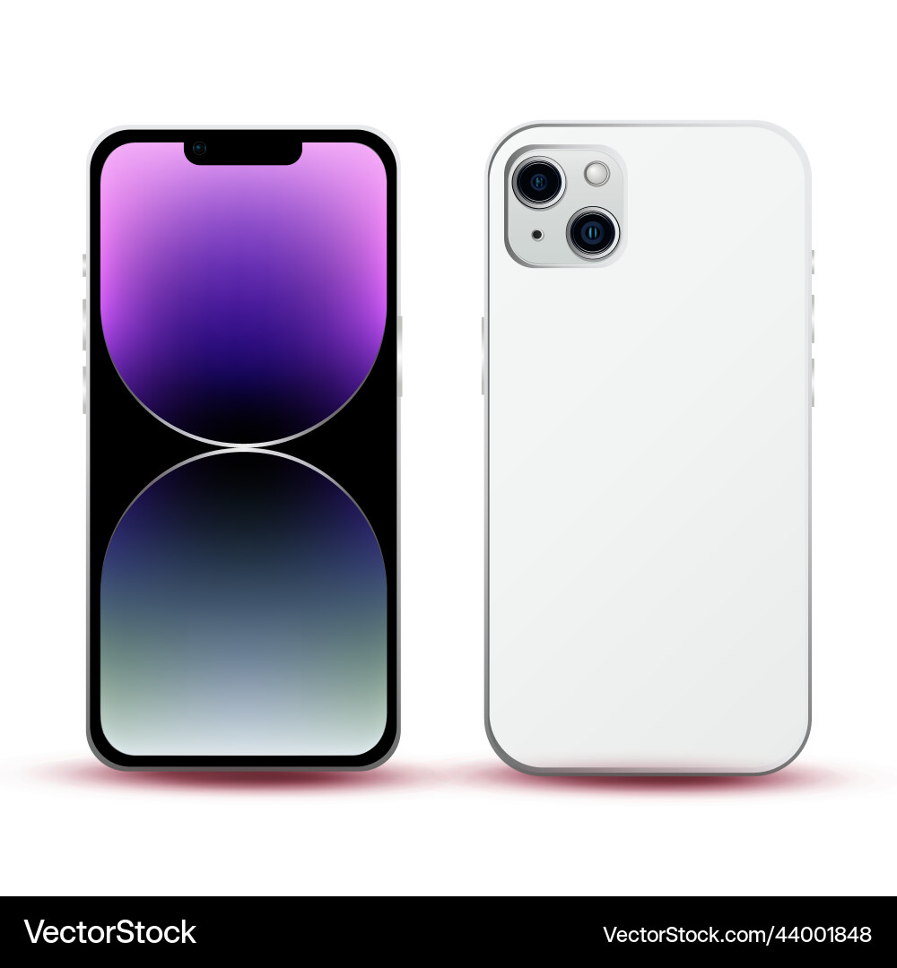 White smartphone model phone 14 it industry Vector Image