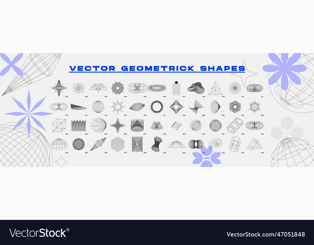 Wireframes 3d models set Royalty Free Vector Image Wireframes 3d models set Royalty Free Vector Image