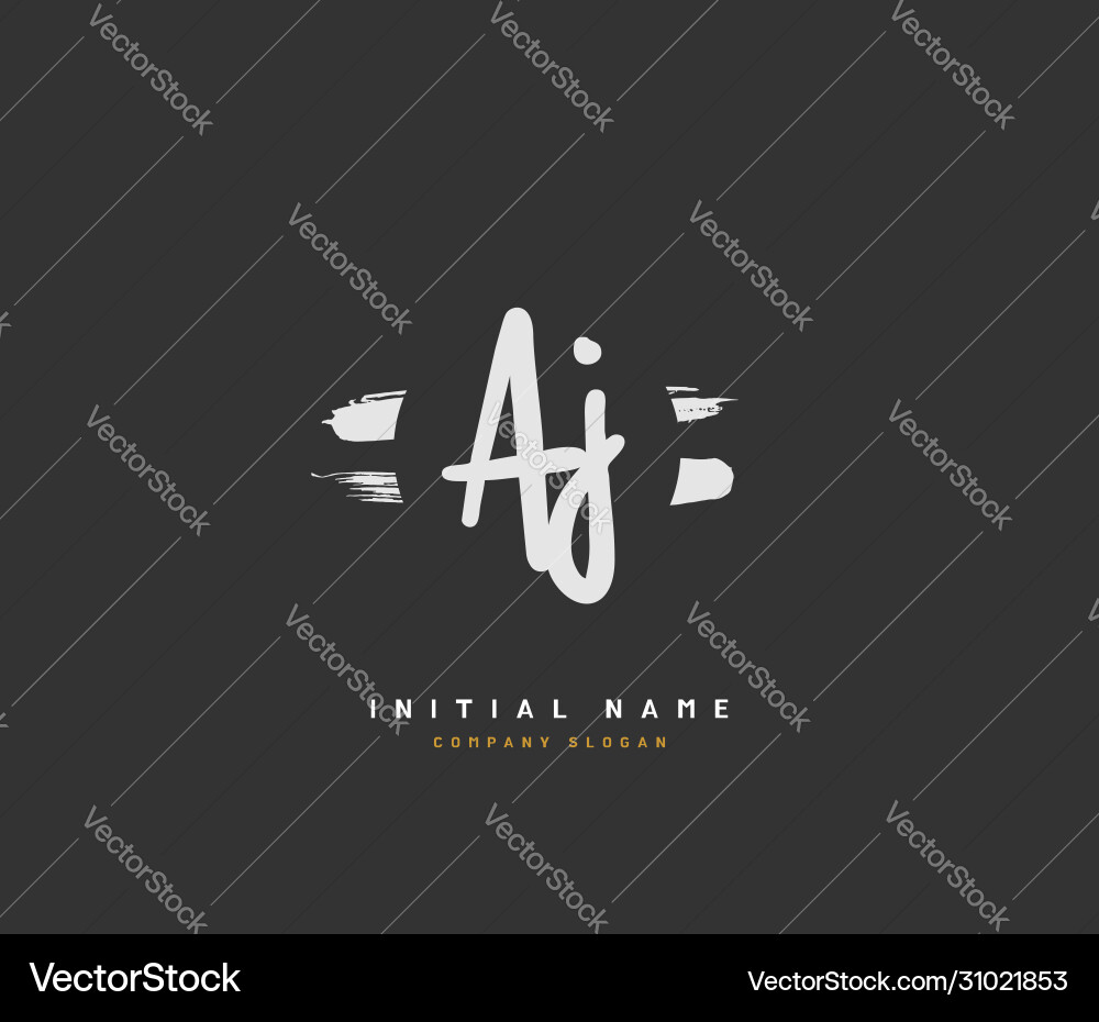 A j aj beauty initial logo handwriting logo Vector Image