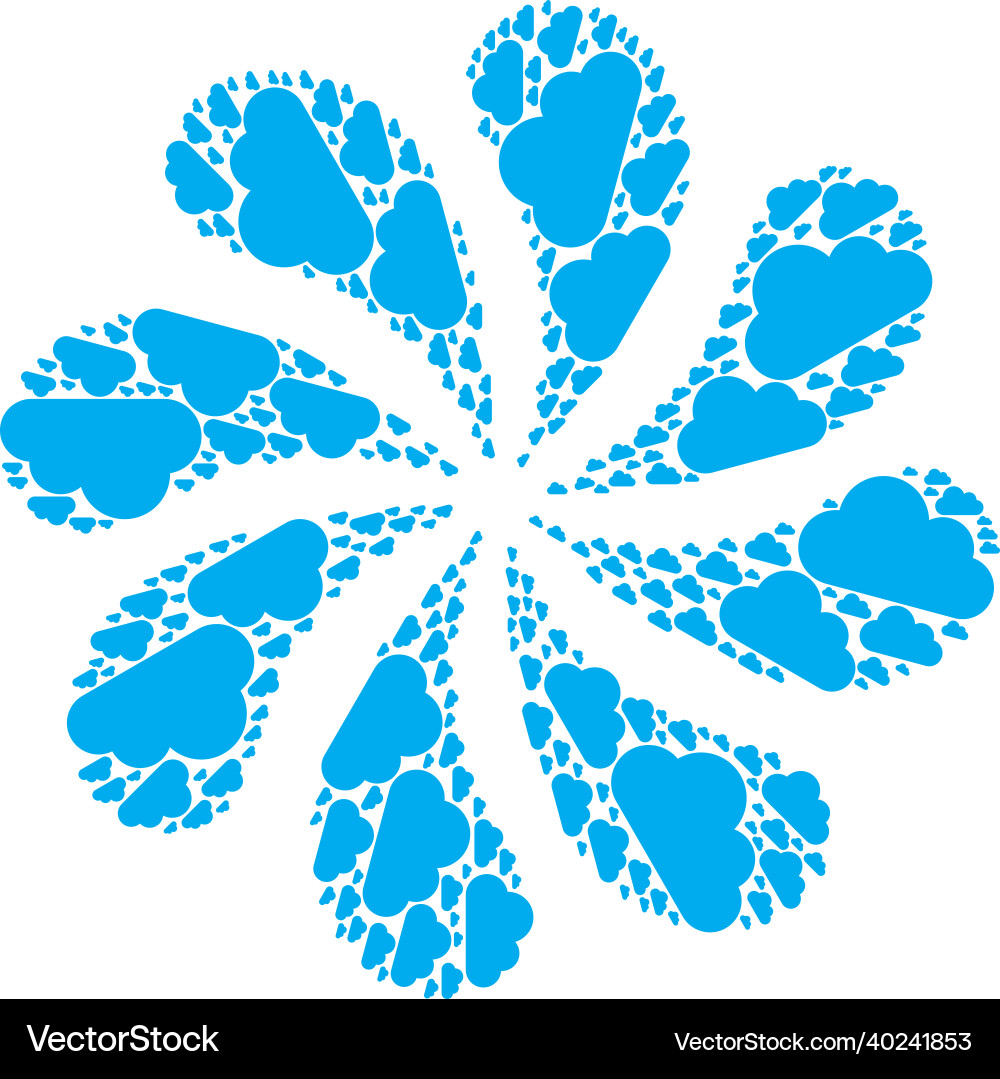 Cloud icon swirl fireworks Royalty Free Vector Image