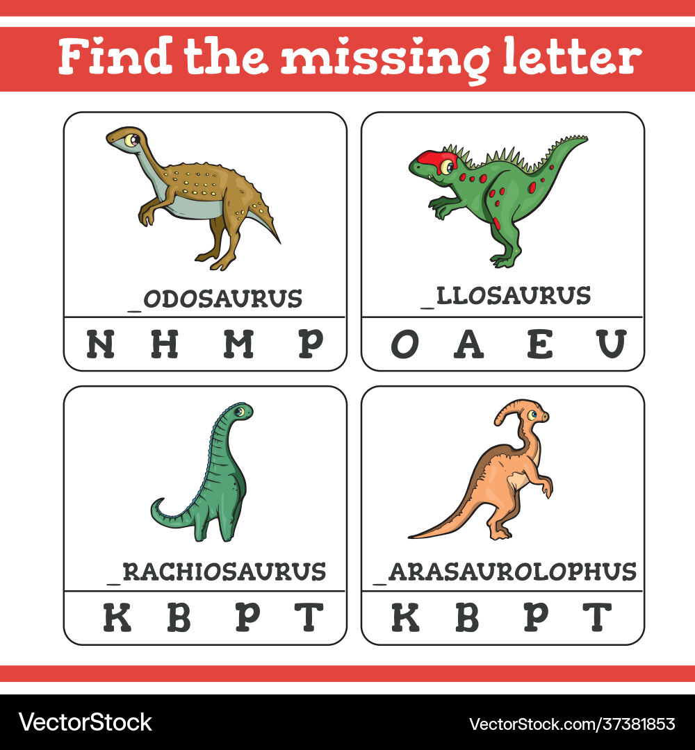 Find missing letter game for preschool Royalty Free Vector