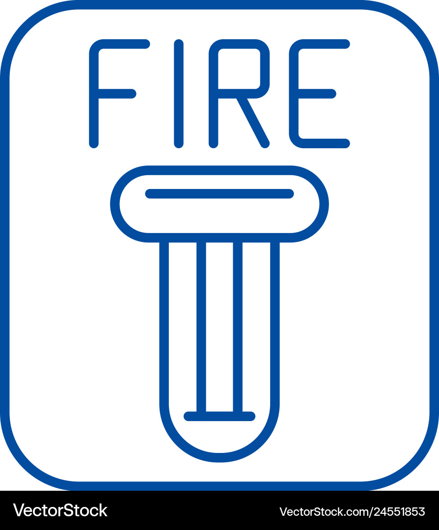 Fire safety line icon concept safety flat Vector Image