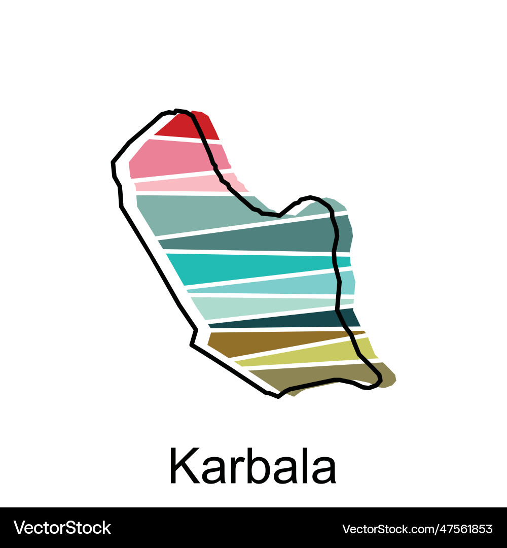 Fully editable detailed map of karbala Royalty Free Vector
