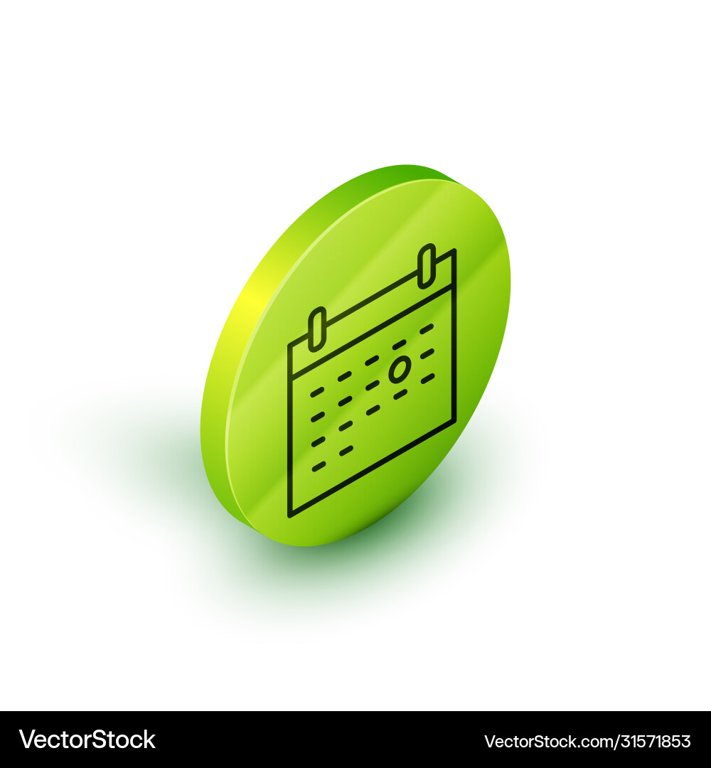 Isometric line calendar death icon isolated Vector Image