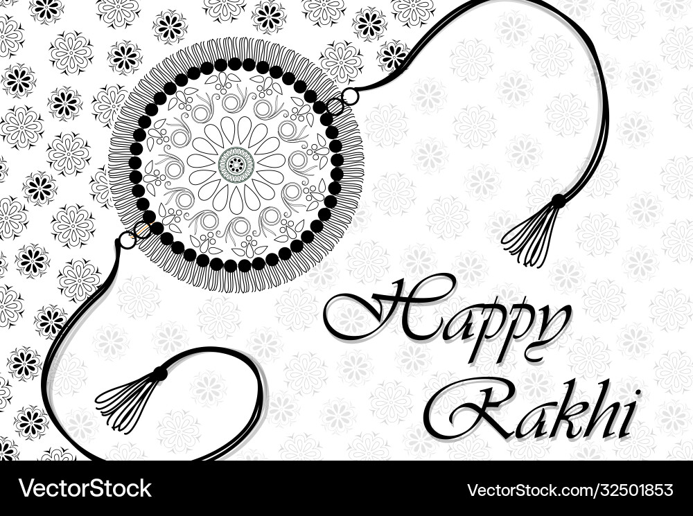 Nt045 happy rakhi lineart Royalty Free Vector Image
