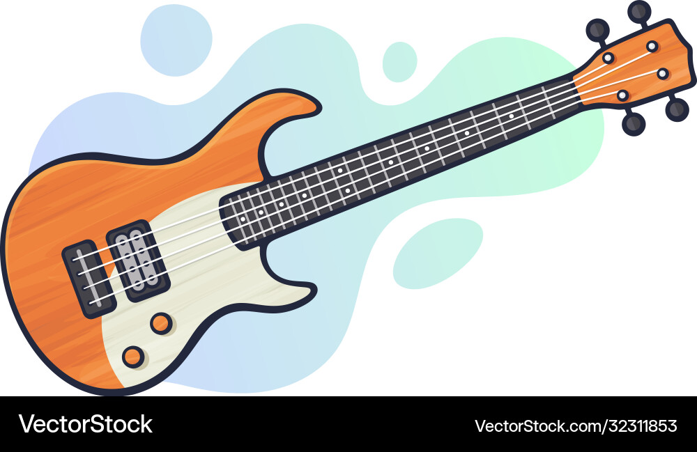 Rock electro or bass guitar Royalty Free Vector Image