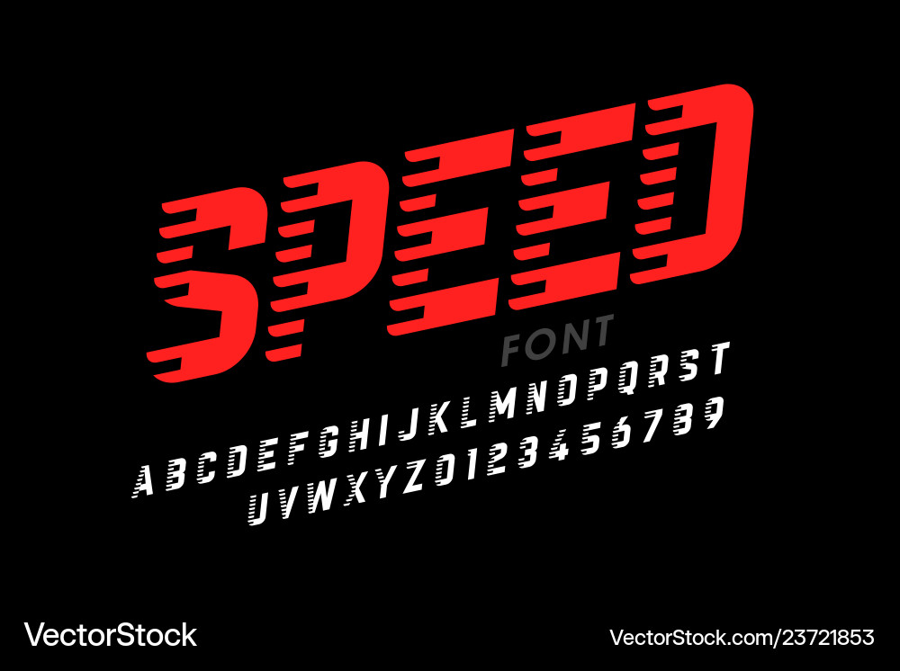 Speed style modern font alphabet letters Vector Image