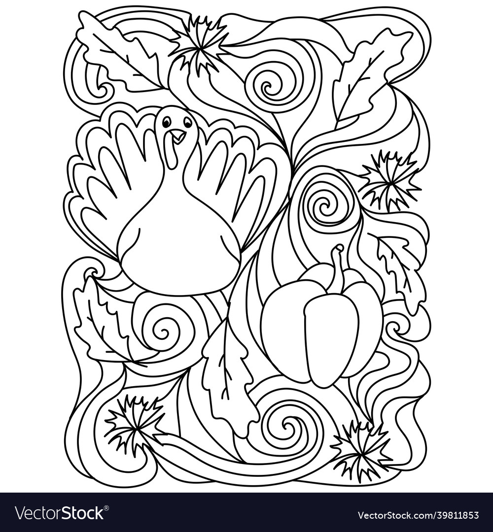 Coloring Pages Fall Turkey