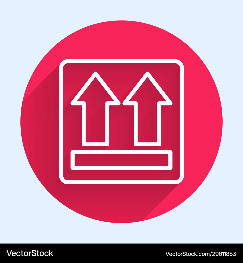 White line this side up icon isolated with long Vector Image