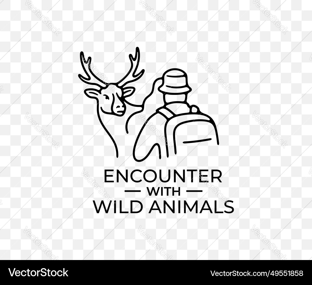 Encounter with wild animals graphic design Vector Image