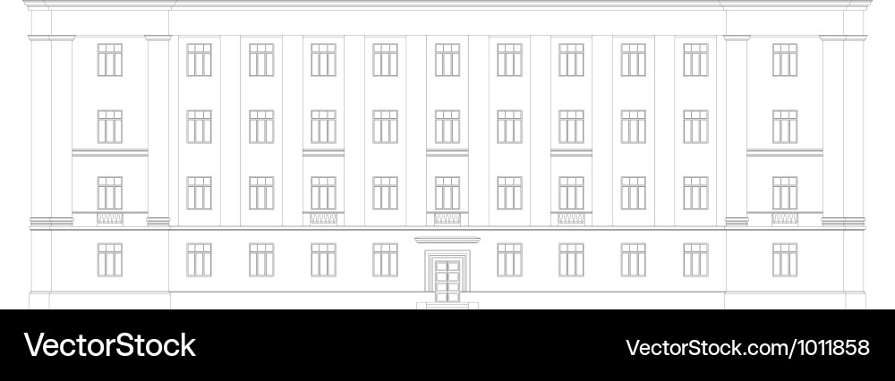 Facade of the building Royalty Free Vector Image