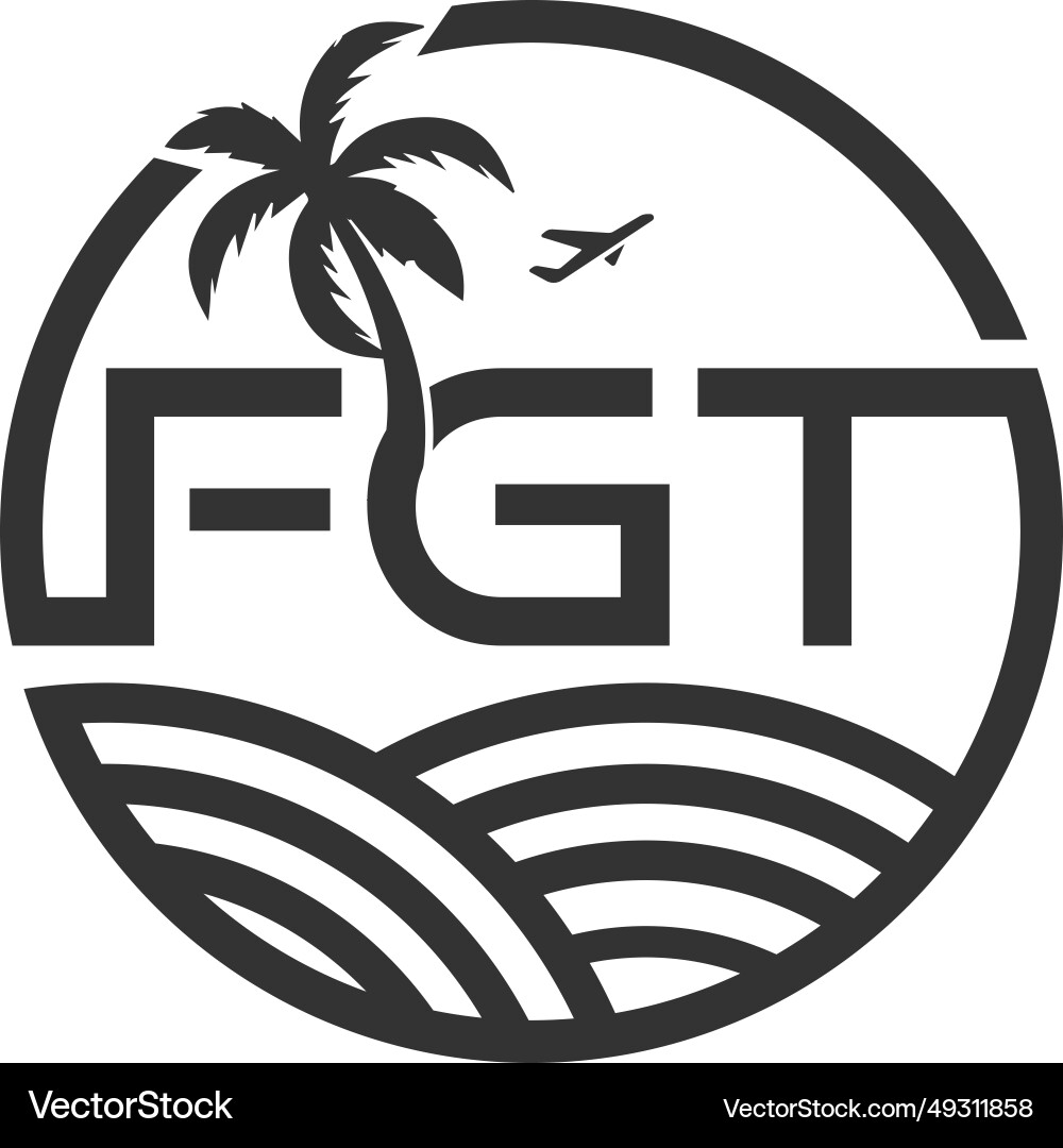Fgt traveling logo design Royalty Free Vector Image