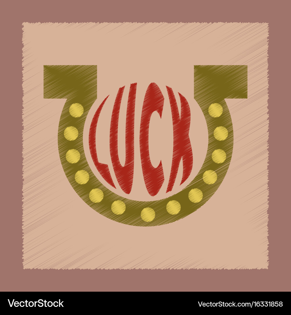 Flat shading style icon good luck logo Royalty Free Vector