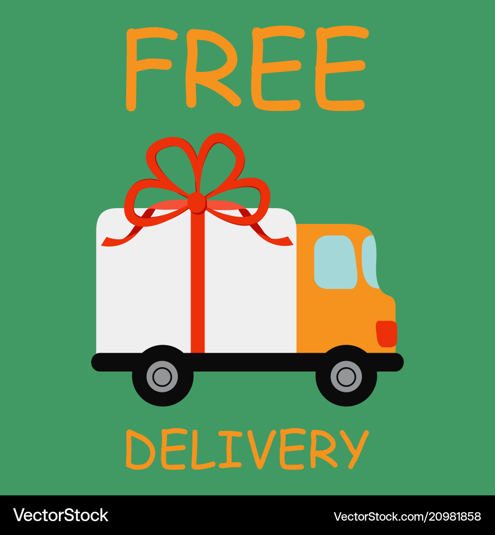 Free delivery truck Royalty Free Vector Image - VectorStock