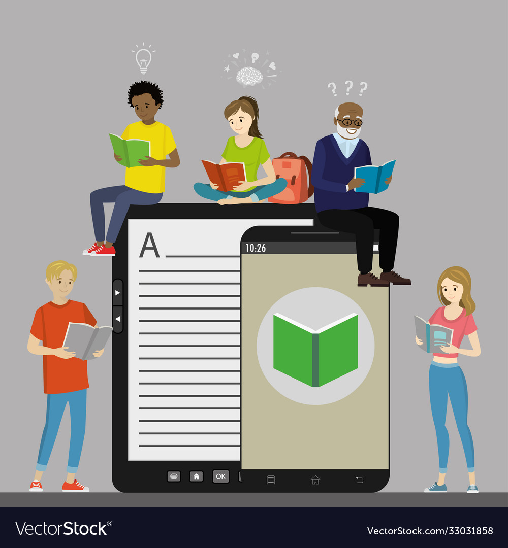 Learning processsmart gadgets for reading Vector Image