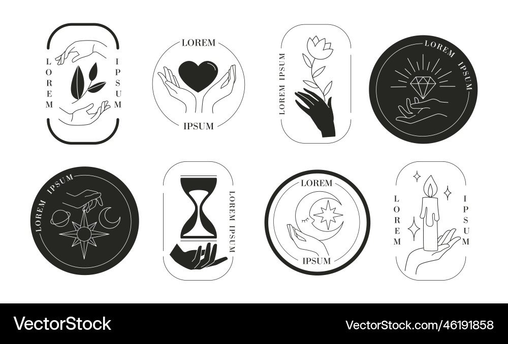 Logo Boho Set Royalty Free Vector Image Vectorstock