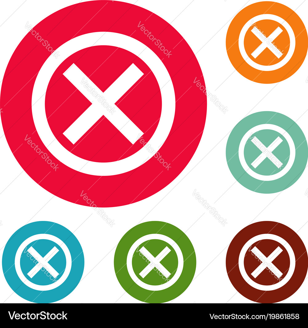 No sign icons circle set Royalty Free Vector Image
