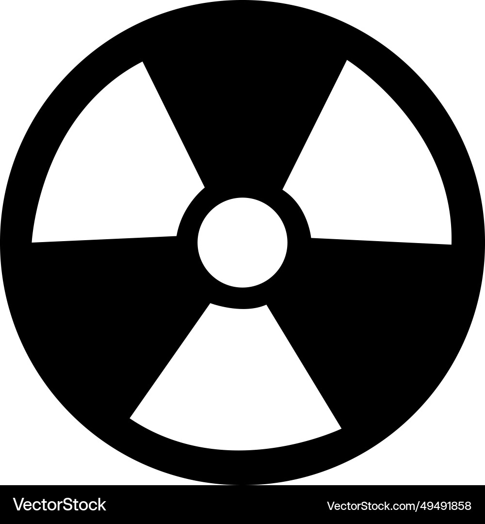Radioactive black icon flat or outline radiation Vector Image