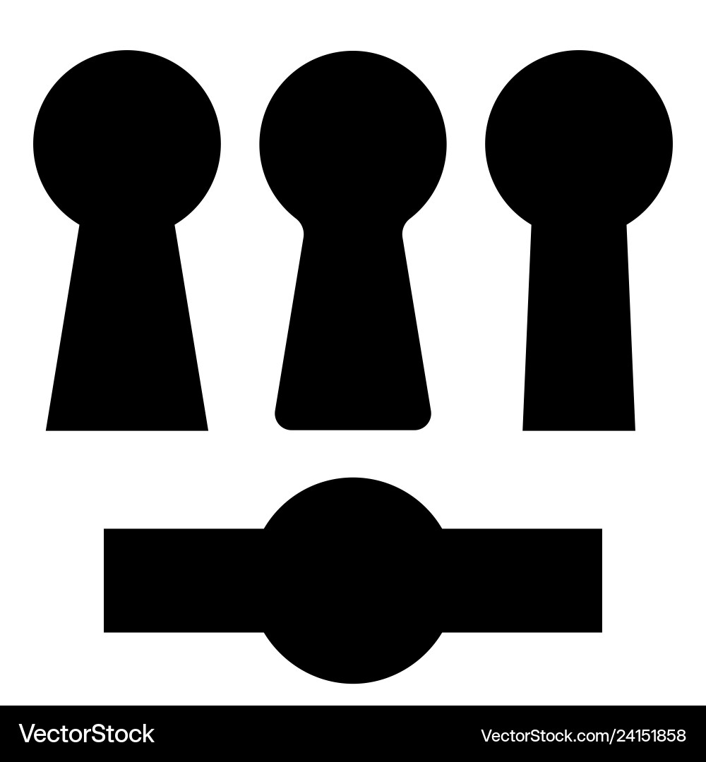 Set keyholes silhouette icon Royalty Free Vector Image