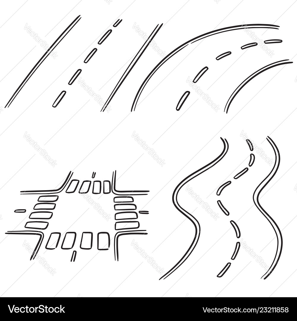 Set of road Royalty Free Vector Image - VectorStock
