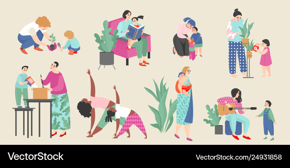 Set on theme motherhood Royalty Free Vector Image