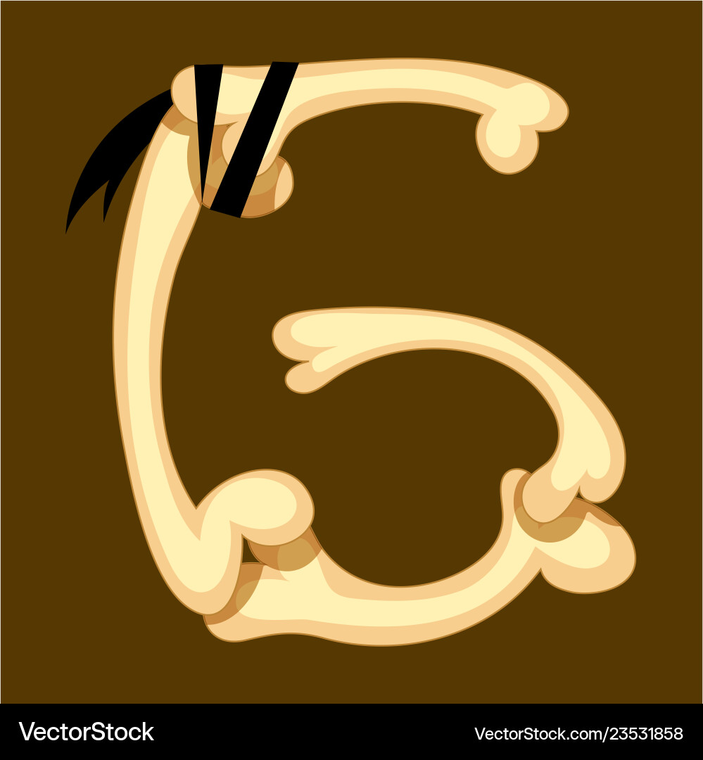 Skeleton 6 made of bones Royalty Free Vector Image