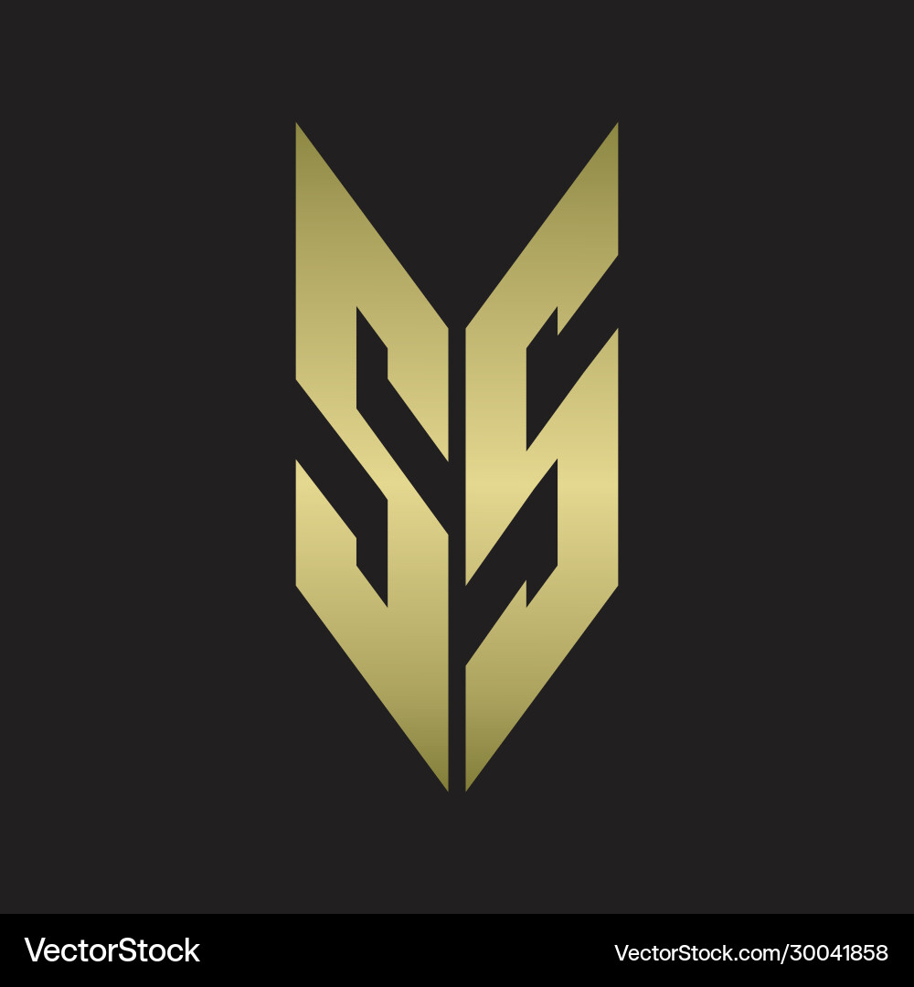 Ss logo monogram with emblem style isolated Vector Image