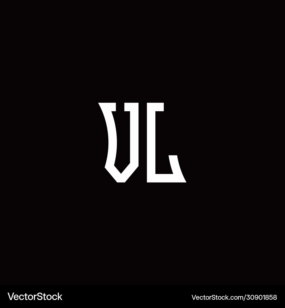 Vl monogram logo letter with curved side style Vector Image