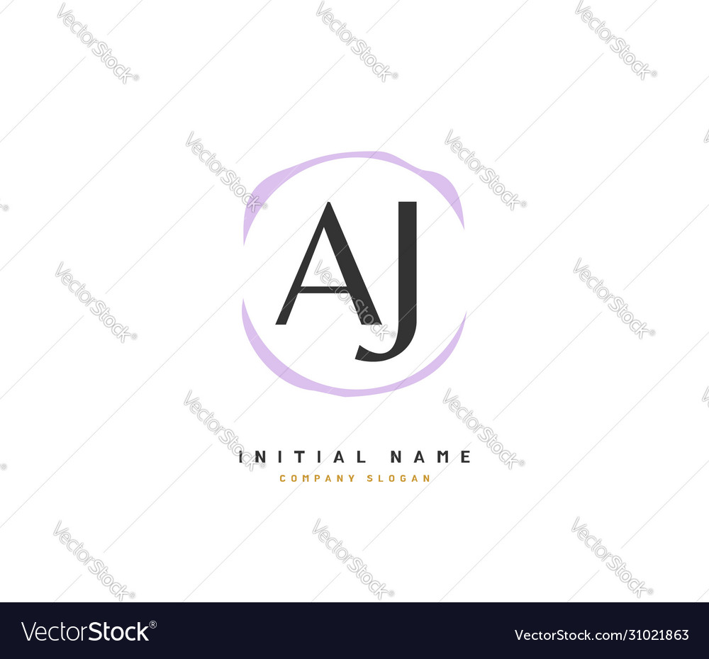 A j aj beauty initial logo handwriting Royalty Free Vector
